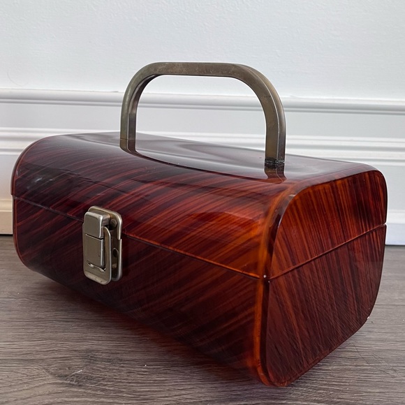 Bags | Midcentury Vintage Lucite Box Purse Tortoise Shell | Poshmark
